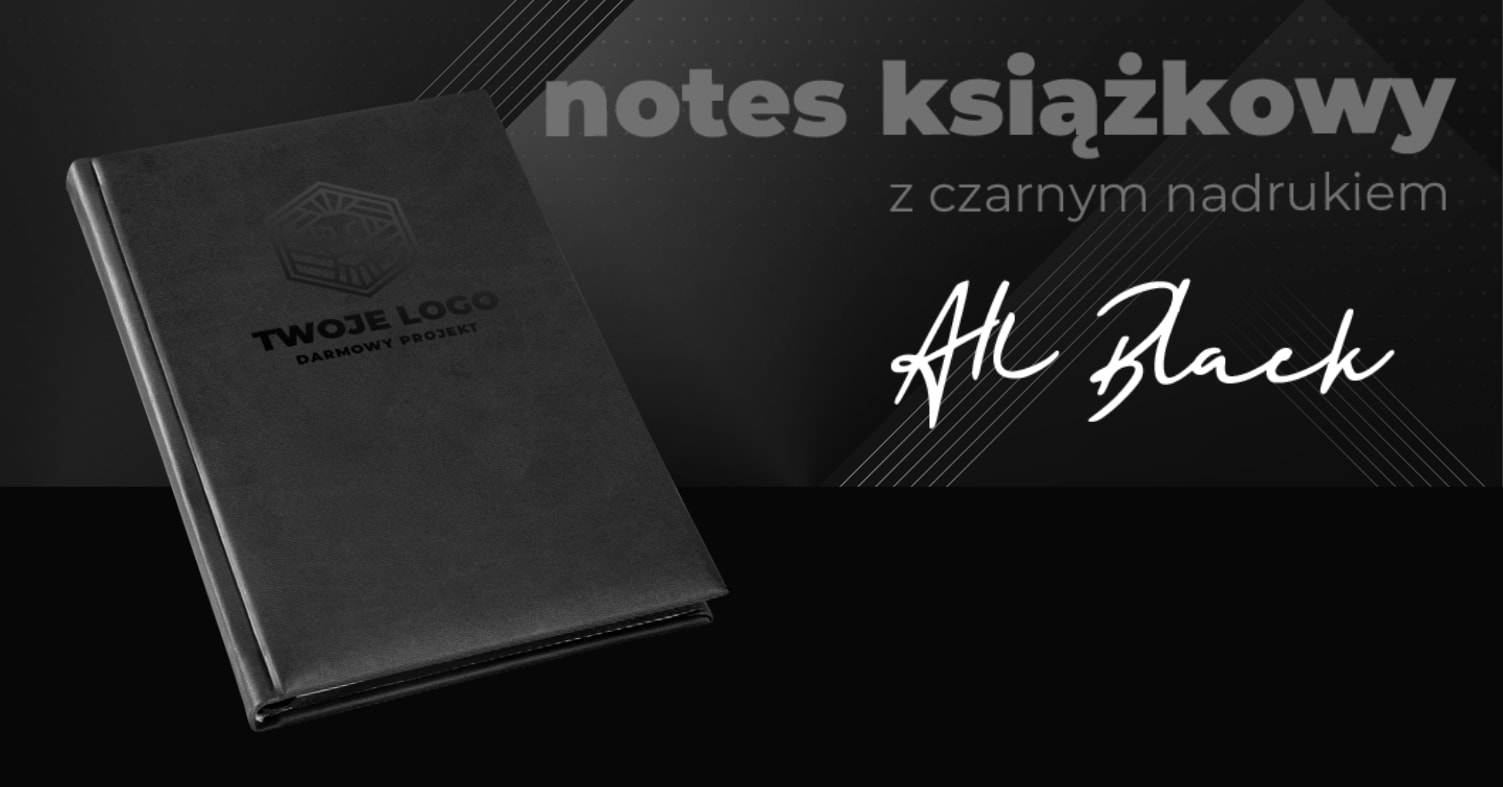 Notesy książkowe All Black z tłoczeniem – czarne notesy premium - Marka ...
