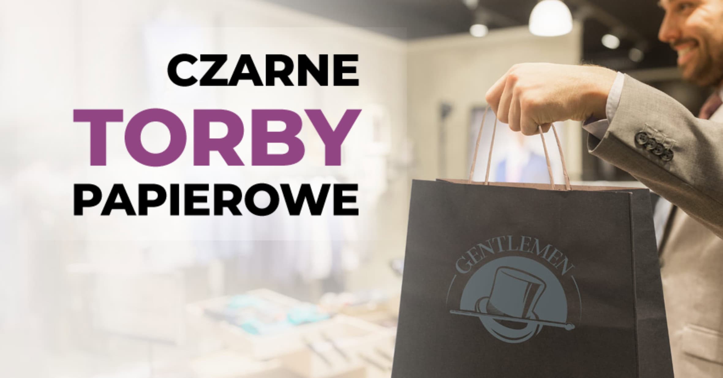 Czarne Torby papierowe z nadrukiem - Twoje logo - Marka.plus
